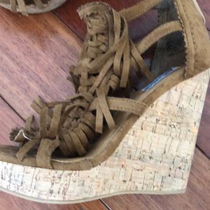 Not Rated | Shoes | Cork Wedge Fringe Sandals | Poshmark